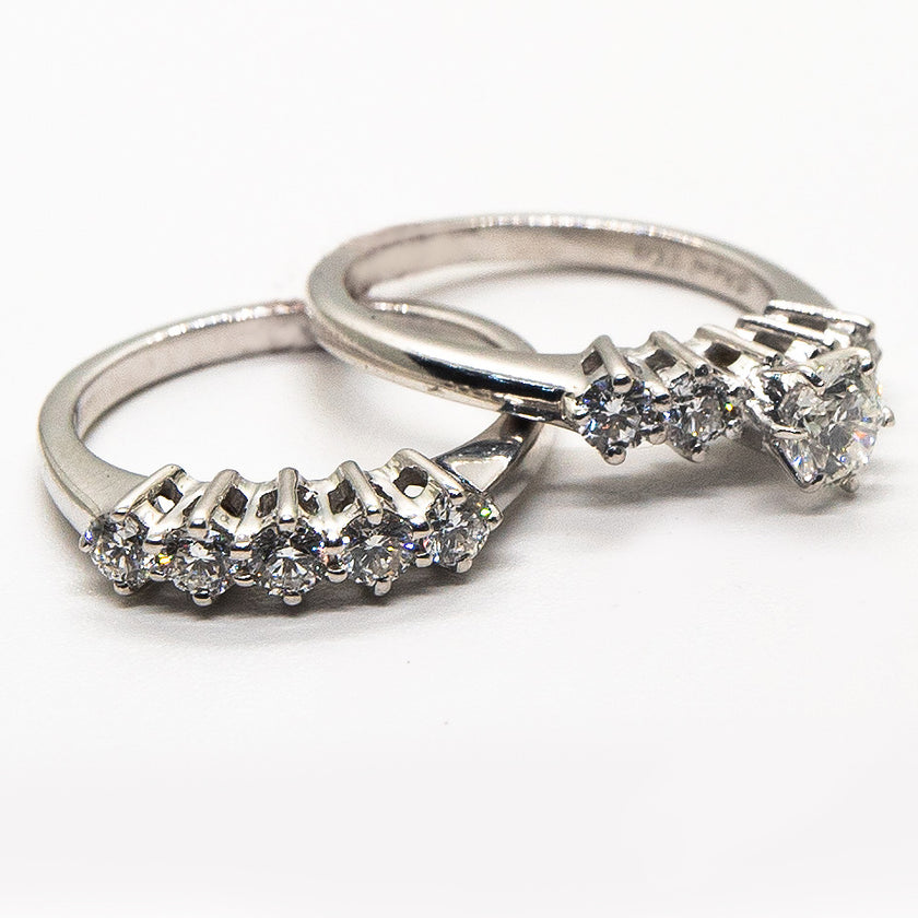 White Diamond Twin Rings | Shami Jewelry